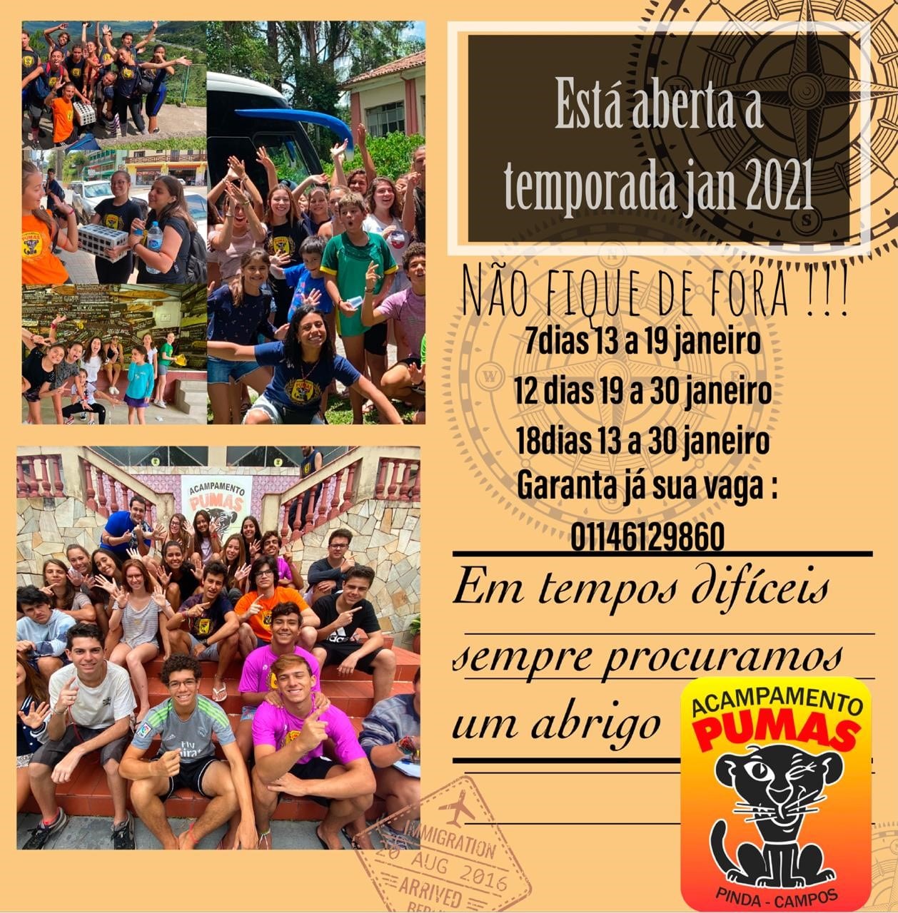Categoria: Acampamento de Férias - Acampamento dos Pumas